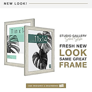 MCS Studio Gallery 11x14 Picture Frame Gray Woodgrain Shatter Resistant Glass, Rectangle Photo Frame for Photos, Posters & Art Prints (1-Pack)