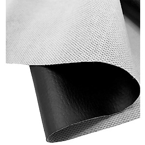 A-Express Faux Leather Fabric - Soft PU Synthetic Leather - 54" Wide by The Yard Vinyl Pleather Material - Upholstery Fabric for Car, DIY Craft Leatherette Sheets - 1 Yard 54" x 36" Black
