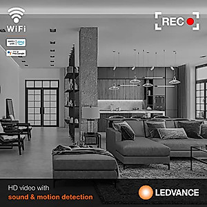 LEDVANCE WiFi Smart Indoor Pan & Tilt Auto-Tracking Camera, HD Video, 2-Way Audio, Motion/Sound Detection, Night Vision, Compatible with Alexa and Google - 1 Pack (75834)