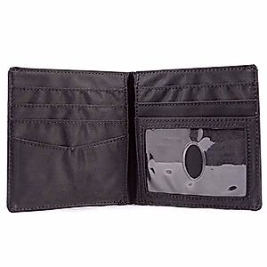 Big Skinny Men's World Leather Bi-Fold Slim Wallet, Holds Up to 35 Cards, Black