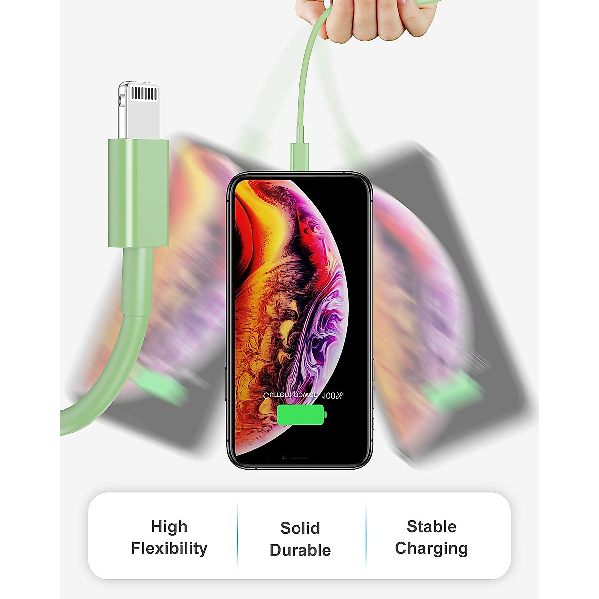 4 Pack [Apple MFi Certified] Apple Charging Cables 3ft, iPhone Chargers Lightning Cable 3 Foot, Fast iPhone Charging Cord for iPhone 14/14Pro/13/13Pro/12/11/11Pro/11Max/ X/XS/XR/XS Max/8, ipad(Green)