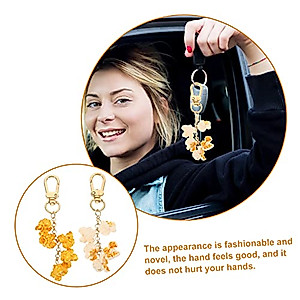 UKCOCO Artificial Food Keychain 2pcs Popcorn Pendant Super Cute Metal Accessories Popcorn Key Ring