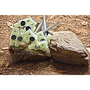 SE 10-1/2" Metal Tent Pegs with Glow-in-the-Dark Stoppers (10-Pack) - 910NRC10