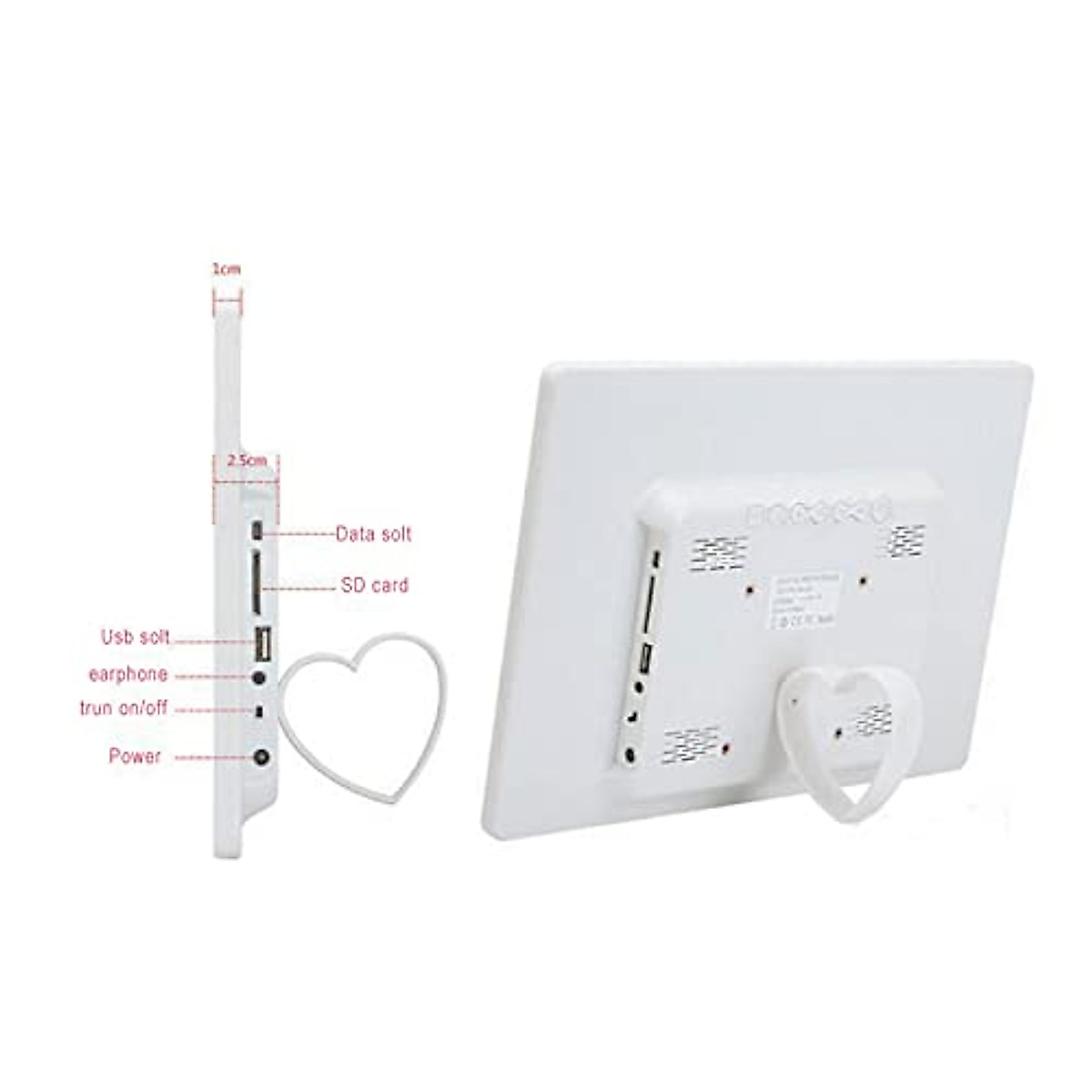 15 Inch Screen LED Backlight HD 1280 * 800 Digital Photo Frame Electronic Album Picture Music Movie Full Function Good Gift (Color : C, Size : US Plug)