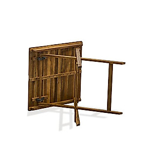 East West Furniture SEBS3CANA Selma 3 Piece Patio Bistro Outdoor Set Contains a Square Acacia Wood Coffee Table and 2 Folding Arm Chairs, 26x26 Inch, Natural Oil