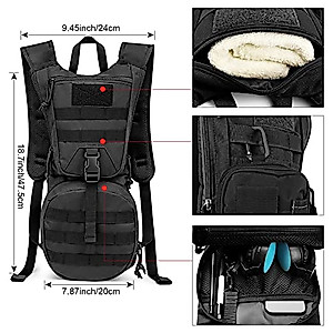 G4Free Tactical Hydration Packs Helmet Water Backpacks with 3L BPA Free Bladder Kids Adults for Hiking, Cycling, Running, Skiing, Walking and Climbing(Black)