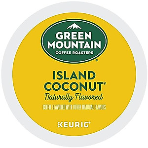 Green Mountain Coffee Roasters Island Coconut, Single-Serve Keurig K-Cup Pod, Flavored Light Roast Coffee, 24 Count (Pack of 1)