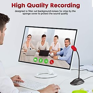 USB Computer Microphone, Plug&Play Cardioid Condenser PC Laptop Mic, On/Off and Mute Buttons with LED Indicator, Compatible with Windows/Mac, Ideal for YouTube,Zoom,Recording,Games (6ft)