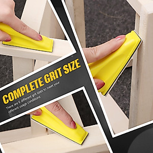 BBTO Micro Sander Kit 3.5x1 Inch Mini for Small Projects, Detail Handle Sanding Tools, 120 Sheets Sandpaper Wood P80, P120, P180, P240, P400, P600 DIY Handicrafts Polishing