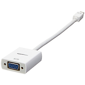Amazon Basics Mini DisplayPort to VGA Monitor Adapter, White