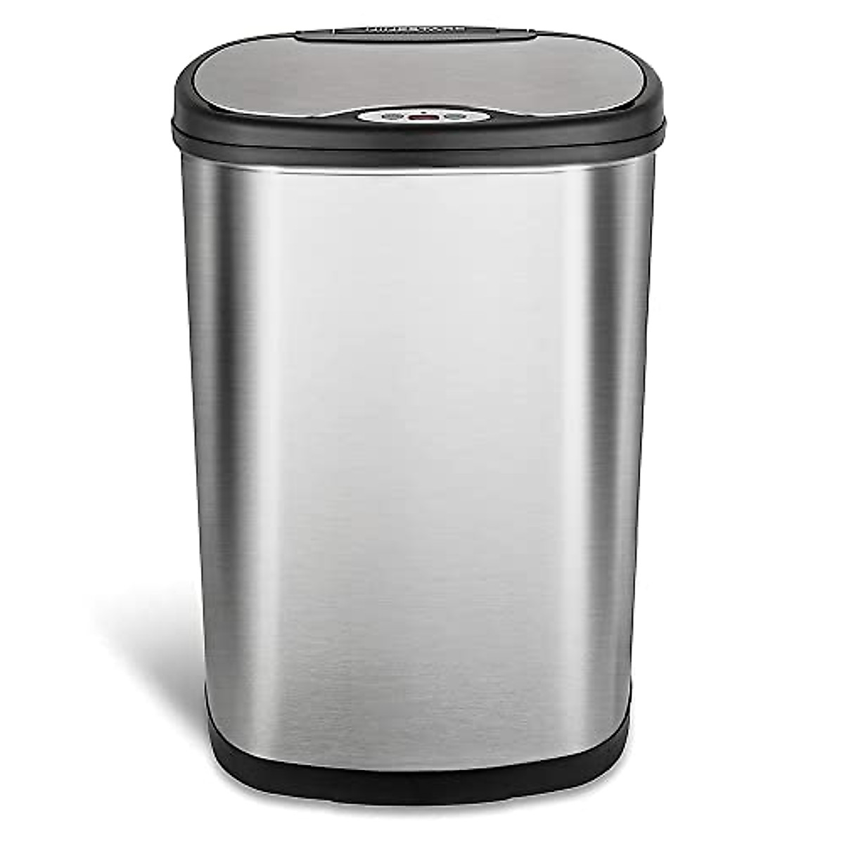 Ninestars 13.2 Gal Rectangular Stainless Steel Automatic Soft Close Motion Sensor Trash Can with Manual Mode, Ring Liner, and Non-Skid Base (2 Pack)