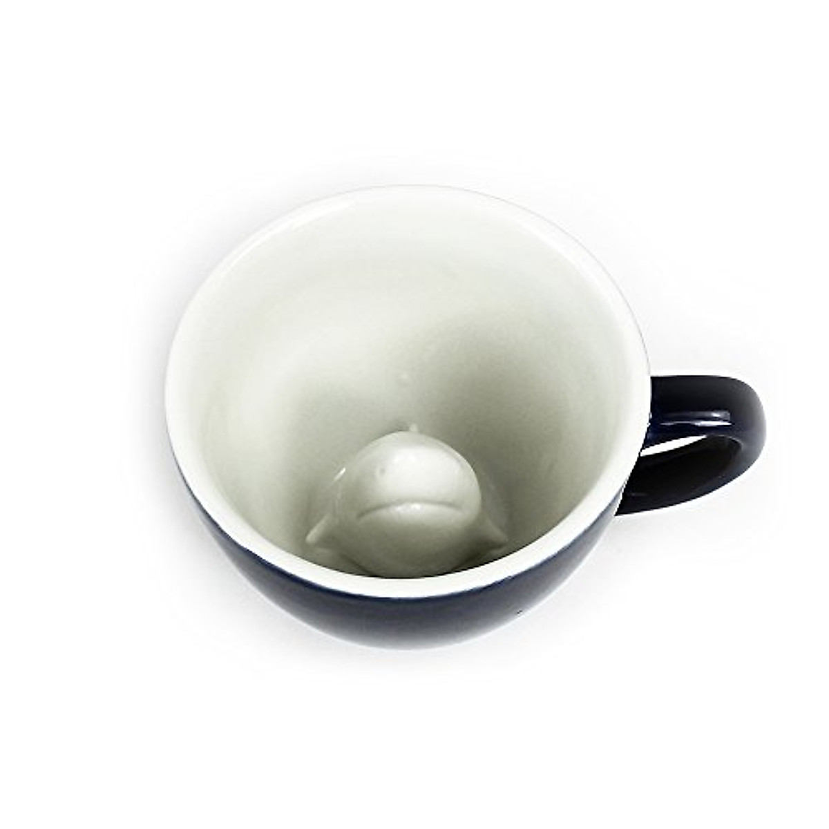 Creature Cups Shark Ceramic Cup (11 Ounce, Deep Blue Exterior) - Hidden Animal Inside Mug - Birthday, Holiday, and Housewarming Gift for Coffee & Tea Lovers