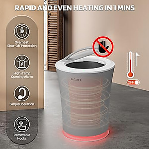 Lagute iSnug Towel Warmer for Bathroom, with 3-Level Timer, Warning Alarm RGB Light, Auto Shut-Off, 5.3 Gal Heating Bucket for Bathrobe, Blanket, Gray