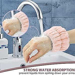 Crosize Face Wash Headband and Wristband Set for Women, 7 Pack, Pink, White, Brown, Microfiber, Ideal for Makeup, Face Wash, Doing a Mask, Exercise, Showering