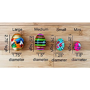 Importer AM Polish Easter Handpainted Wooden Eggs (Pisanki), Set of 6 Medium Eggs