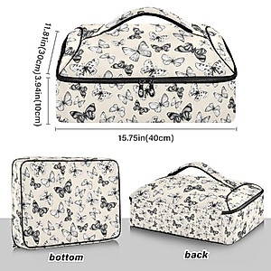 Kcldeci Insulated Thermal Food Carrier Insulated Casserole Carrier for Hot or Cold Food,Butterfly (2) Insulated Tote Bag for Potluck Cookouts Parties Picnic,Lasagna Lugger