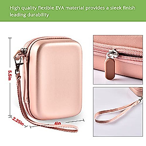 Case Compatible with Canon for Ivy/for Ivy 2 Mobile Mini CLIQ CLIQ+ CLIQ2 CLIQ+2 Instant Camera Printer, Wireless Bluetooth Portable Smartphone Printer, Mesh Pocket fits Paper & Cable, Rose Gold