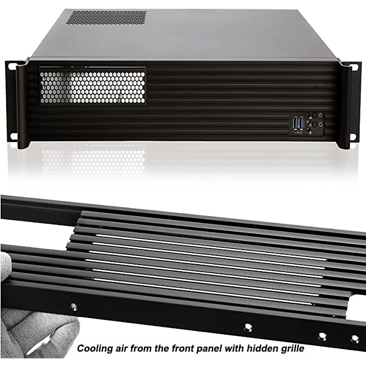 RackChoice MicroATX 2U Rackmount Server Chassis Short Depth 1x5.25 Front +4x3.5 Bay / USB3.0 with 2.0 Adapter Support ATX PSU with top 120mm or Side 80mm Fan Black