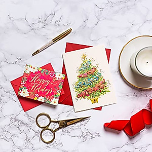 Papyrus Christmas Cards Boxed with Envelopes, May Peace and Happiness Be Yours, Christmas Tree (12-Count)