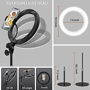 Desktop Ring Light for Zoom Meetings - 10.5'' Computer Ring Lights with Stand and Phone Holder, Laptop Ring Light for Video Conference/Online Video Call/Make up/Video Recording/Webcam/Live Streaming