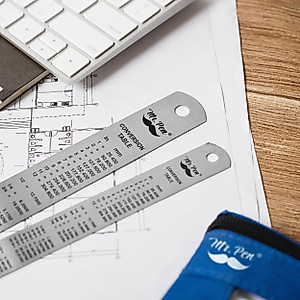 Mr. Pen Steel Rulers, 6 inch and 12 inch Metal Rulers, Pack of 2
