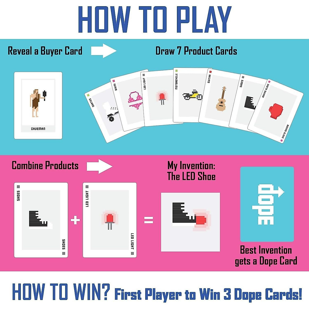 Wilder Games Dope or Nope - Family Friendly Party Game - Create Dope Products by Combining Everyday Items Into Hilarious Combinations , Blue