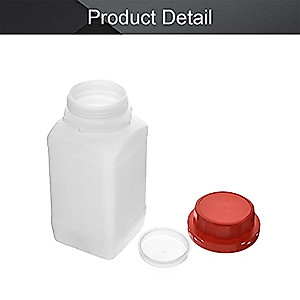 Othmro 650ml/22.1oz Plastic Lab Chemical Reagent Bottles,5pcs 50mmx74.5m(IDxH) Square Wide Mouth Liquid/Solid Sample Storage Container Sealing Bottles Red with Anti-theft Cap
