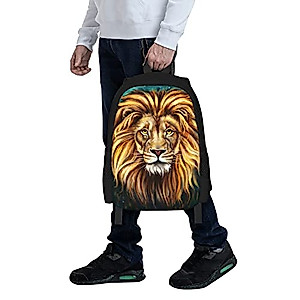 UIACOM Lion School Backpack Cool Lion in Galaxy Bookbags for Teens Kids Boys Girls, Large 17 inch Elementary Junior High University School Bag, Casual Travel Daypack Backpack
