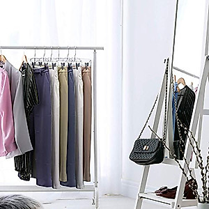 HOUSE DAY Skirt Hangers Pants Hangers with Clips Clear Plastic Pants Hangers with 2-Adjustable Clips Non-Slip Pants Hangers Space Saving for Closet Clip Hangers for Pant, Skirts, Shorts, Pack of 12