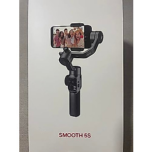 Zhiyun Smooth 5S Smartphone Gimbal Stabilizer 3-Axis with Built-in Fill Light for iPhone Android with Face Object Tracking for Vlog Video Live Stream INS YouTube (Smooth 5 Upgrade Version)-Gray