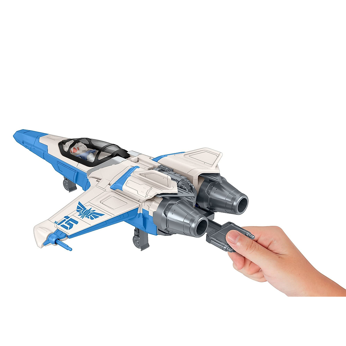 Mattel Disney and Pixar Lightyear Vehicle & Figure Toy, 20-in XL-15 Spaceship with 5-in Buzz Figure, Eject Action & Projectiles