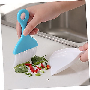 SOLUSTRE 2 Sets Keyboard Cleaning Tools Hand dust Broom Household Supplies Hand Whisk Broom Handled Dustpan Cleaning Dustpan Kids Broom Keyboard Broom Dustpan Mini Cleaning Brush Child