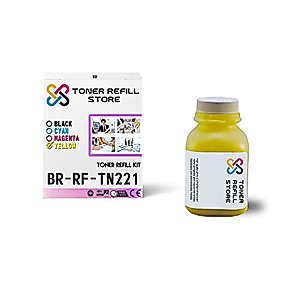 Toner Refill Store Compatible Toner Refill Kit Replacement for Brother TN221 TN221Y Works with Brother HL-3140CW 3170CDW 3180CDW, MFC-9130CW 9330CDW 9340CDW Printers (Yellow, 1 Pack) - 2,200 Pages