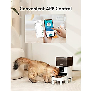 WUIPET Elevated Automatic Cat Feeders - WiFi Enabled Smart Pet Feeder with APP Control for Cats and Dogs - 17 Cups Height Adjustable Pet Dry Food Dispenser with Voice Recorder Up to 10 Meals Per Day