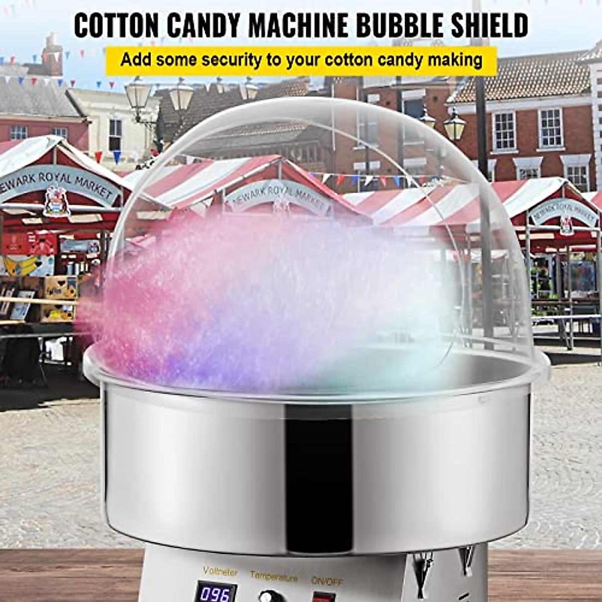 VEVOR 21 Inch Commercial Cotton Candy Machine Cover, Medium, Transparent