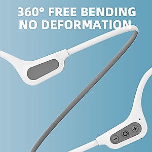 OCTANDRA Sense Bone Conduction Open-Ear Bluetooth Sport Headphones with Mic IP56 Sweat Resistant Wireless Earphones for Running Cycling Walking Fitness & Workouts (X7) (White & Grey)