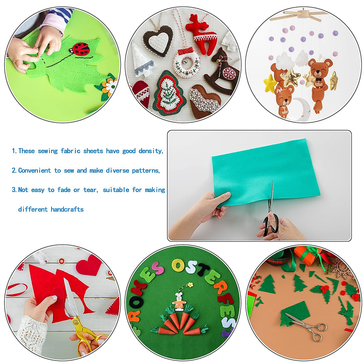 HaoFeijh Felt Fabric 72 * 36 Inch Wide 1.6mm,Fabric Sheets Soft Woven Acrylic Craft Fabric for DIY Craftwork Sewing Patchwork,Craft Felt