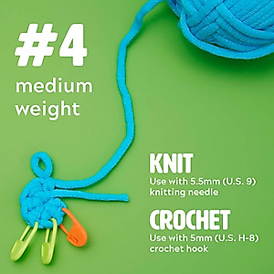 The Woobles Easy Peasy Yarn, Crochet & Knitting Yarn for Beginners with Easy-to-See Stitches - Yarn for Crocheting - Worsted Medium #4 Yarn - Cotton-Nylon Blend
