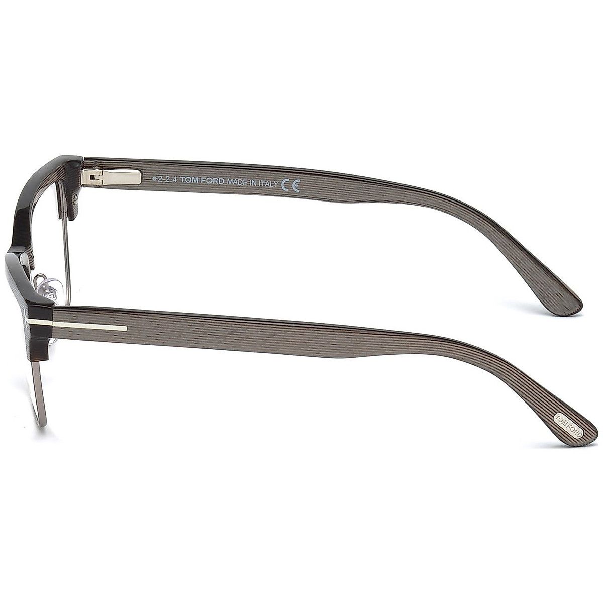 Tom Ford TF5364 Rectangular Eyeglasses FT5364 (020 Chalkstripe Gray/Palladium, 53)