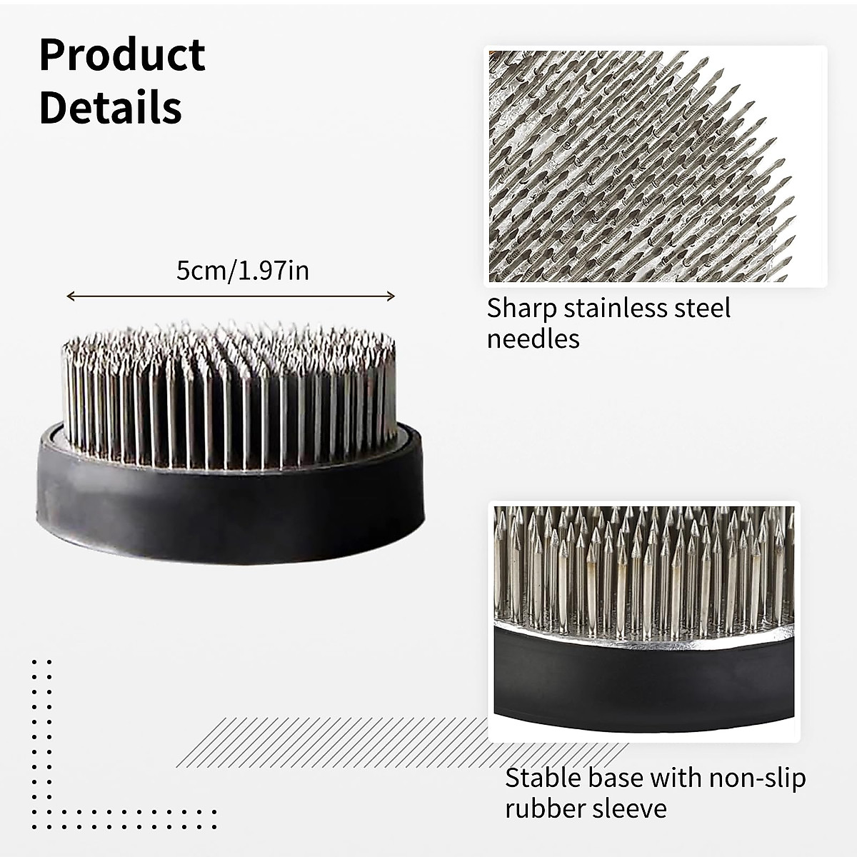 JUSTDOLIFE Flower Frogs Stainless Floral Frogs Kenzan Flower Vase Round Metal Flower Arranger Tool Pin Holder Ikebana Flower Pin Frogs for Vase Flower Arrangements Home DIY Craft