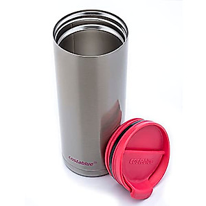 costablue Travel Coffee Mug - 16 Oz. Stainless Steel Insulated Coffee Mug, Leak Proof Tumbler w/Dishwasher Safe Lid, Double Wall Travel Coffee Cup, Reusable Insulated Tumbler for Hot & Cold Beverages