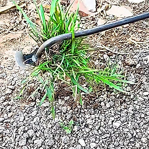 New Weeding Artifact Uprooting Weeding Tool, 4 Teeth Dual Purpose Weeder Tool, Hand Weeder Tool for Garden Yard Farm Weed Removal (Wood-14.5inch)