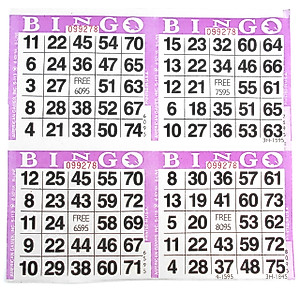 4 on Purple Bingo Paper Cards - 750 sheets - 3000 cards