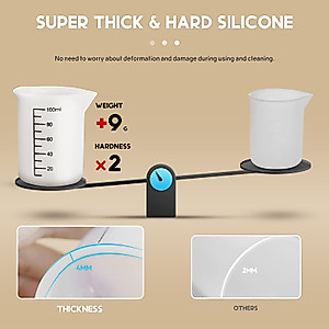 Silicone Measuring Cups for Epoxy Resin,JANCHUN Resin Supplies with 250&100ml Silicone Cups,Silicone Hard Stir Sticks,Epoxy Mixer,Color Cups,Mixing Tools for Resin,Molds,Jewelry Making, Easy to Clean