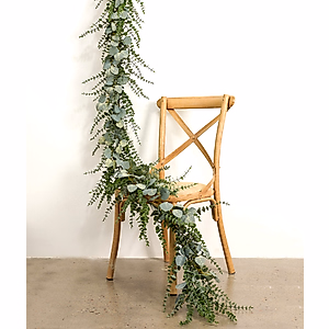 Clycaloor 9 FT Eucalyptus Greenery Garlands for Table, Artificial Long Greenery Garlands, Spring Green Eucalyptus Garland for Wedding, Mantle, Party, Home Decor