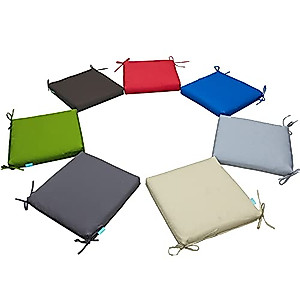 QILLOWAY Outdoor Indoor Seat Cushions, Square Foam Dining Chair Pads,All Weather, 17"x17"x3",2 Count (Light Grey)