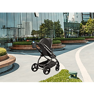 Rebraf Products Silicone Stroller Cup Holder- Stroller Organizer- Phone Holder- Portable Universal Attachment for Stroller, Walker, Bike, Wheelchair, Scooter, Lawn Chair, Beach Chair (Black)