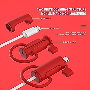 BGNTBUK Magnetic Type C Cable Fast Charging Data Soft Silicone Data Cable Cover Suitable for Type C Charging Cable Charger Cover C to C 6ft