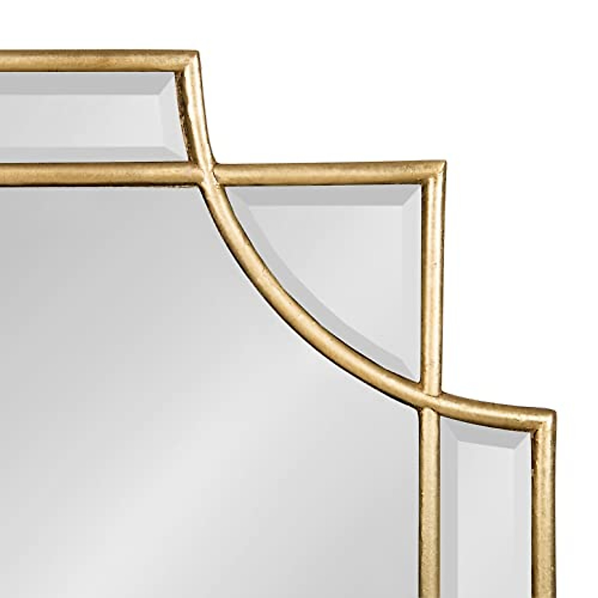 Kate and Laurel Minuette Decorative Rectangle Frame Wall Mirror in Gold Leaf, 24x35.5 Inches