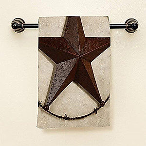 HGOD DESIGNS Texas Star Hand Towels,Rusty Iron Western Texas Star Soft Bath Hand Towels for Bathroom Kitchen Hotel Spa Hand Towels 15"X30"